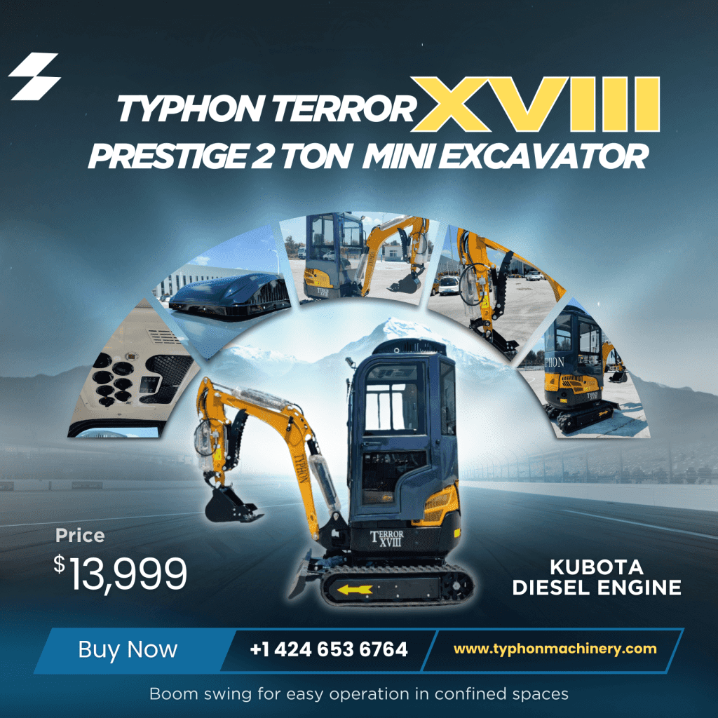 Top Compact & Mini Excavator Diggers - TYPHON Machinery