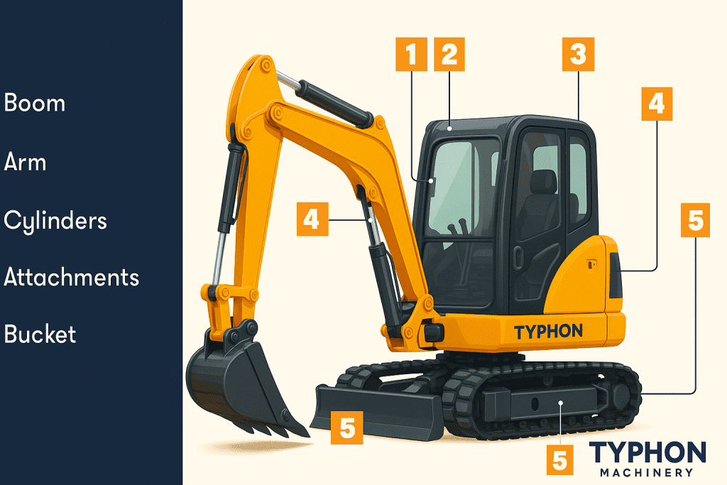 22 Parts of an Excavator and Their Functions - TYPHON