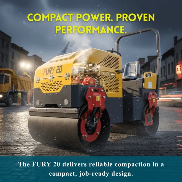TYPHON FURY 20 Mini Road Roller 2Ton 23 HP B&S Engine